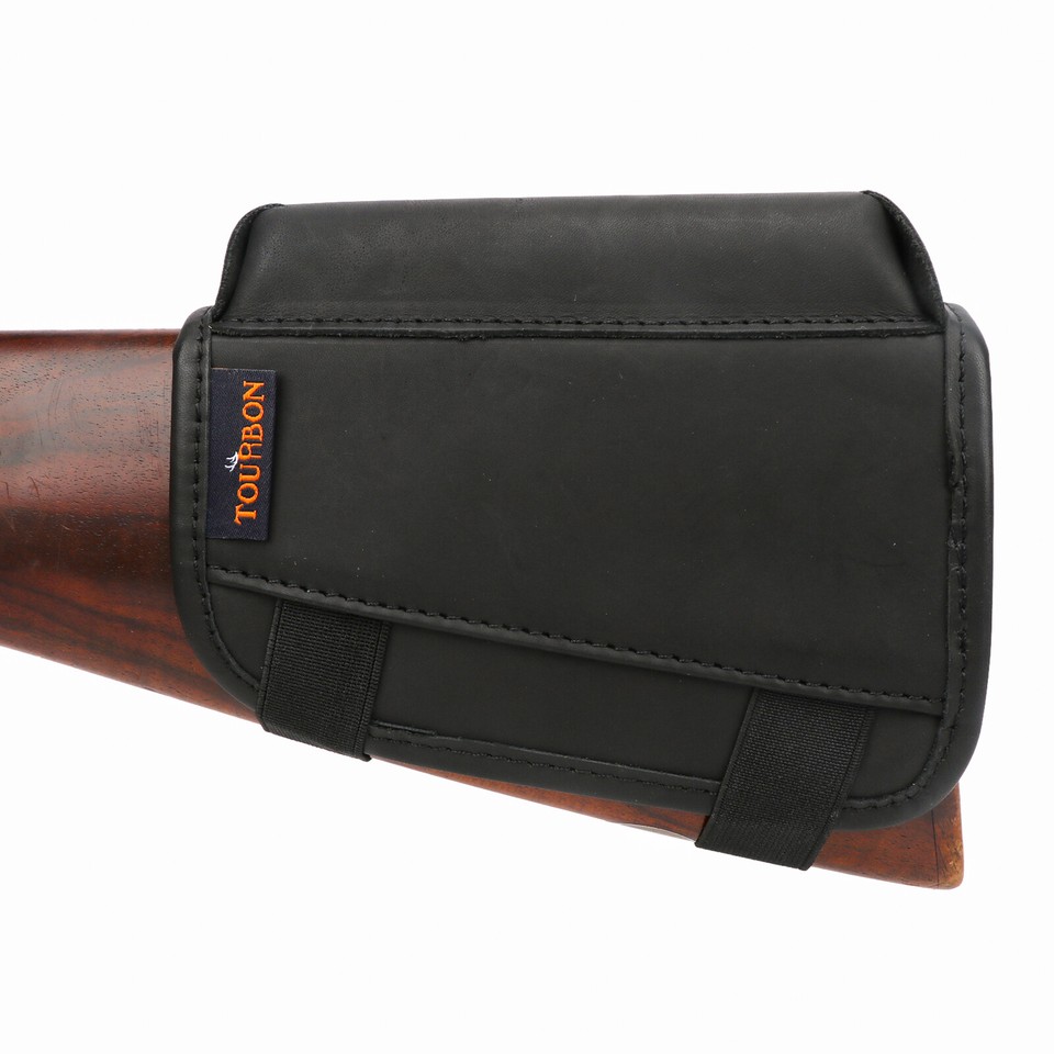 TOURBON Leather Shooting Rifle Cheek Rest Comb Riser Ammo Holder Cover ...