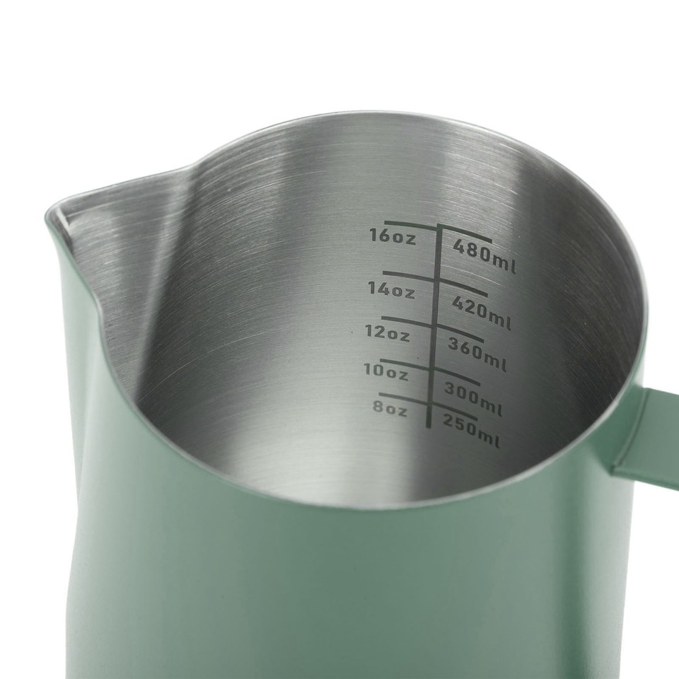 (12)Coffee Milk Jug Coffee Frothing Cup 480ml Capacity Internal Scale ...