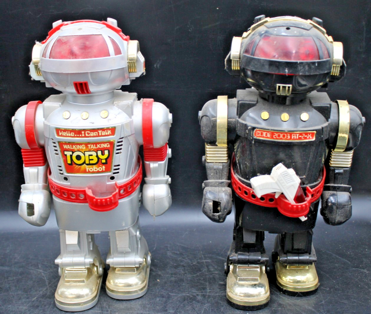 8 Misc Vtg Plastic Robots CODE 2003 Talkin Toby Force Bot Magic Mike ...