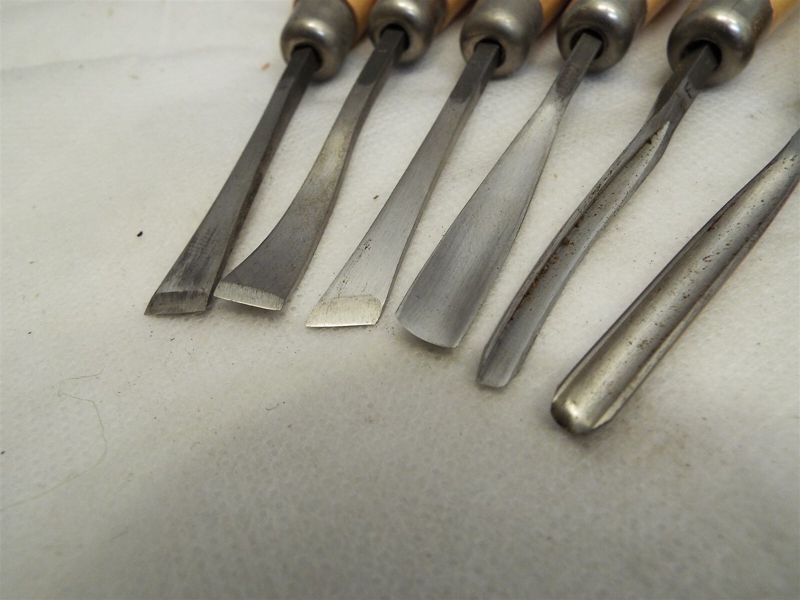 Set Millers Falls Wood Carving Chisel Tool 106 +Box/Pouch Gravers Chip ...