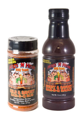 Hogs N Heat 11 oz Mild and Savory BBQ RUB & 18 oz SAUCE - (2 PACK) | eBay