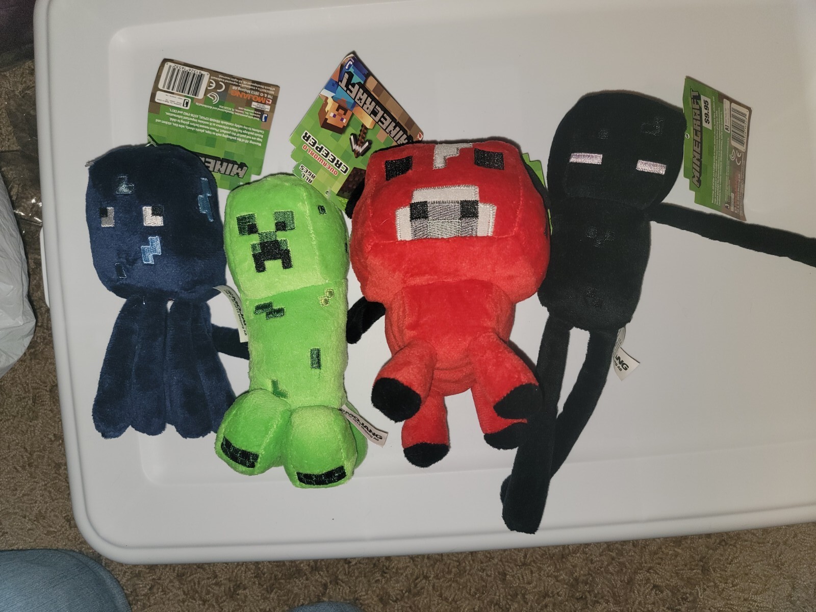 MOJANG Minecraft Overworld Lot - Creeper Mooshroom Squid Enderman 7 ...