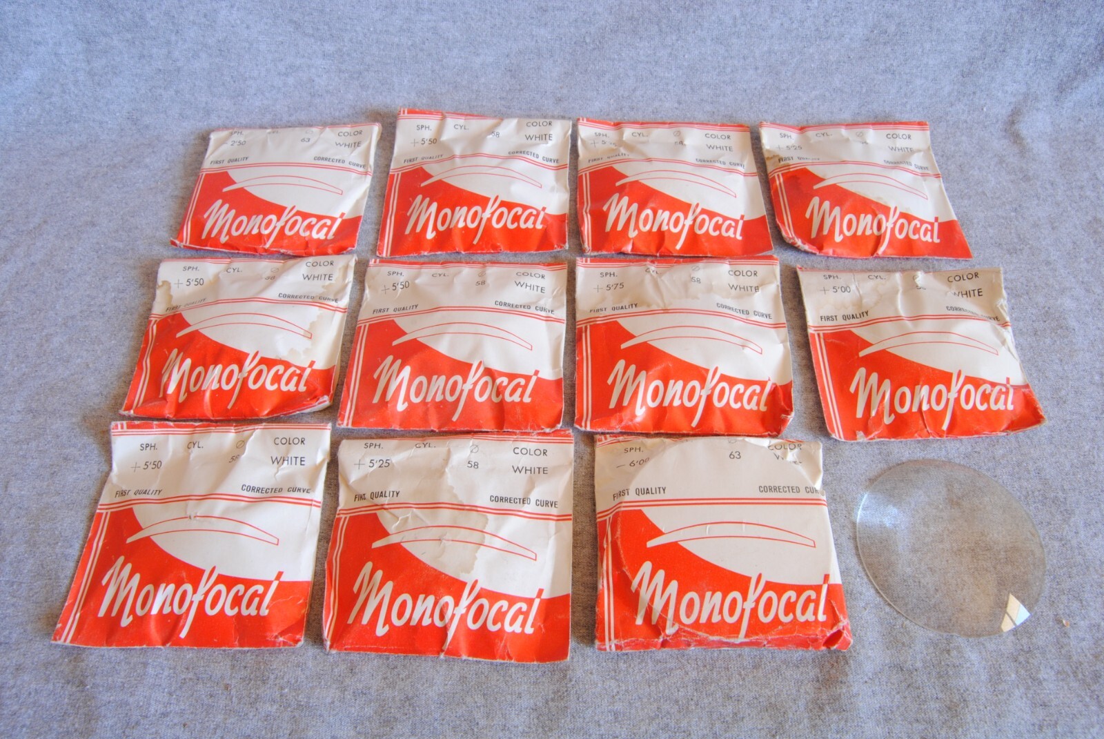 11 monofocal vintage eyeglass lens blanks uncut nos 58mm 3 63mm | eBay