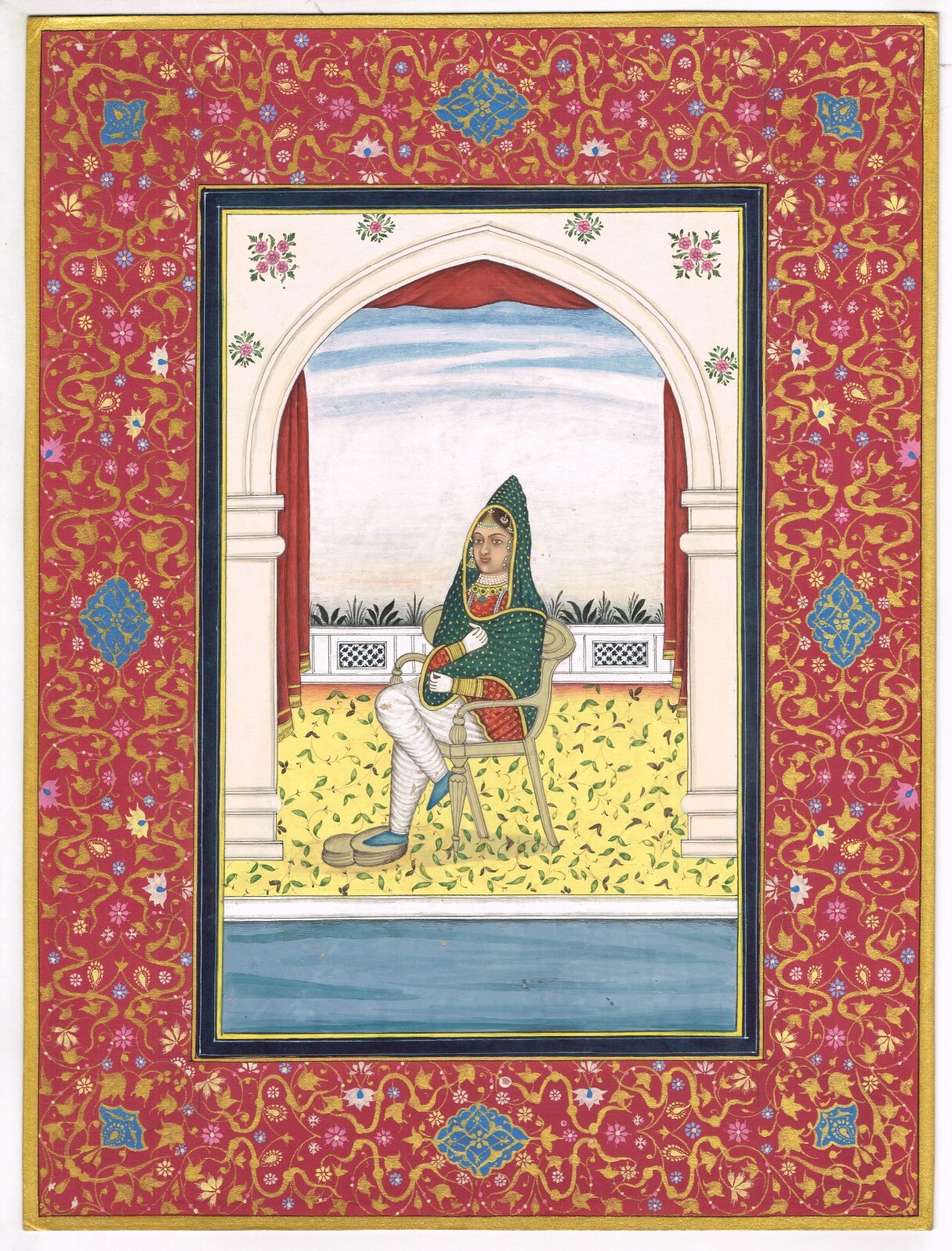 Handmade Sikh Miniature Painting Of Queen Jindan Kaur On Paper 10.5x14 ...