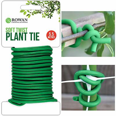 5.5m Soft Plant Support Ties - Reusable Durable Weatherproof Twist Soft ...