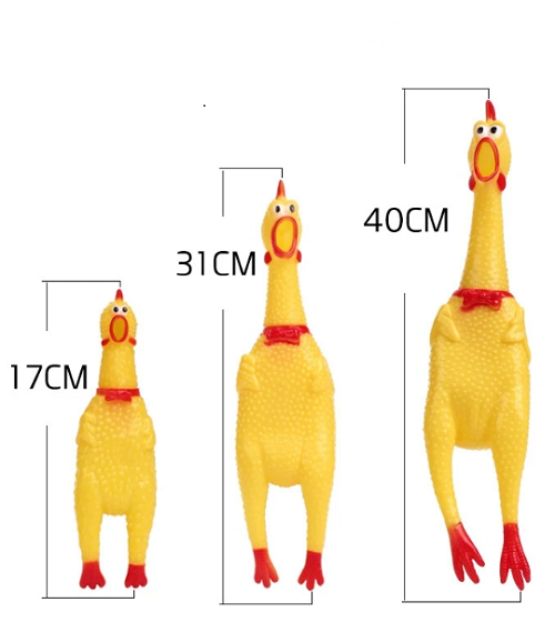 29cm Squeeze Screaming Rubber Chicken Pet Dog Bite Toy Squeaker Chew ...