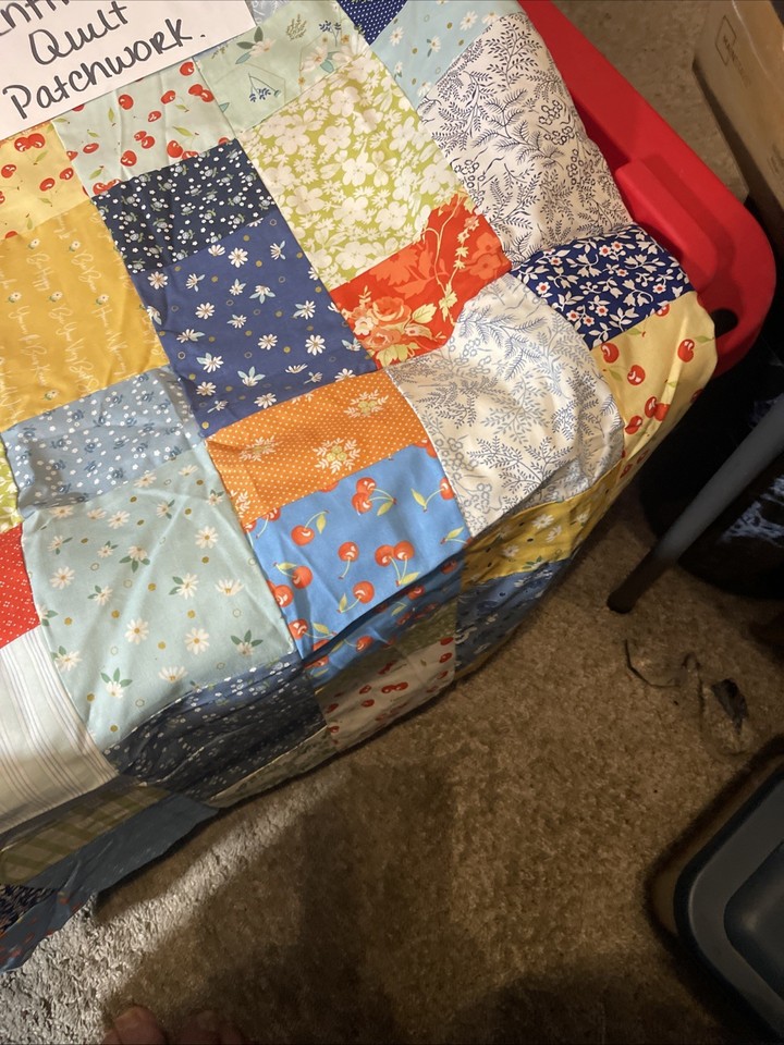 44 X 72 UNFINISHED PATCHWORK QUILT PROJECT BY GEORGIA NORRIS | eBay