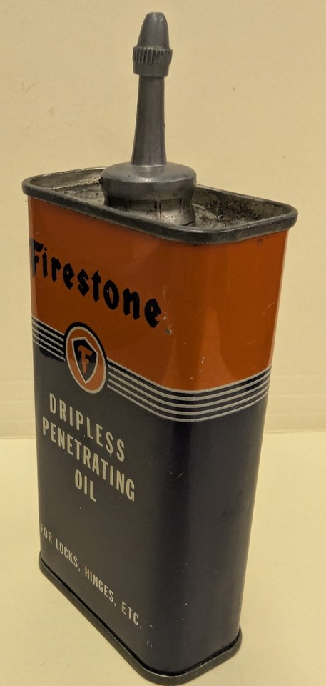 Firestone Dripless Penetrating Oil 4oz Lead Top Oiler Can | eBay