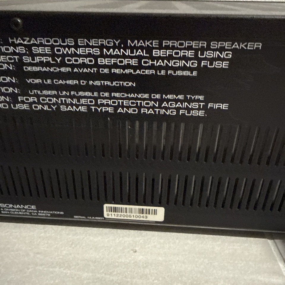 Sonance SONAMP 2120T Power Amplifier Tested Black Stereo L/R RCA 120 W ...