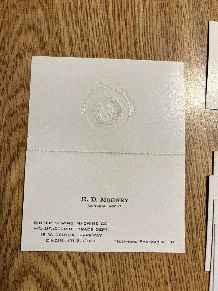 Singer Sewing Machine 100th anniversary business cards 1951 | eBay