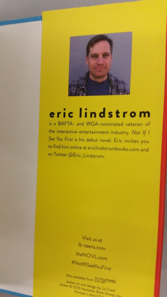 Not If I See You First by Eric Lindstrom (2015, Hardcover) First Edition 9780316259859 | eBay