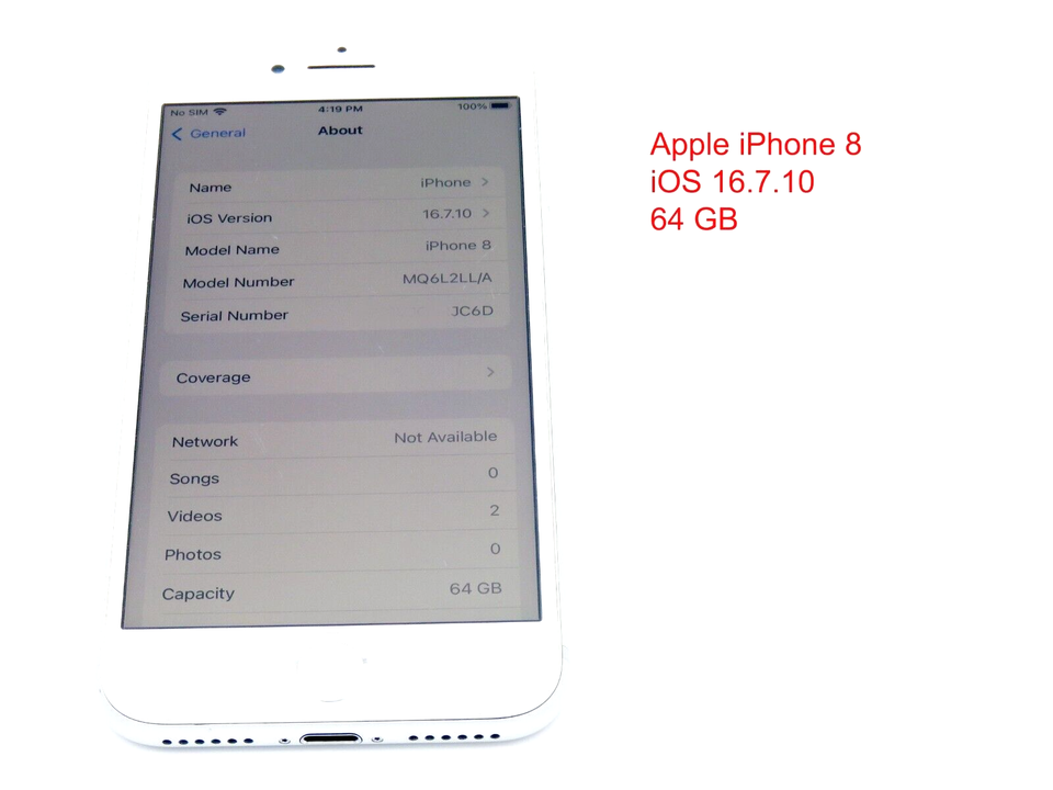 Apple iPhone 8 64GB Unlocked A1863 GSM/CDMA - Silver - New Battery 100% ...