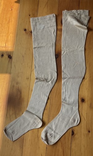 2 Pairs 1920-1929 Lady Grace Long Stockings Cotton Light Flesh Size 10 ...