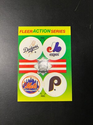 1990 FLEER ACTION SERIES STICKERS BASEBALL CARD DODGERS EXPOS METS ...