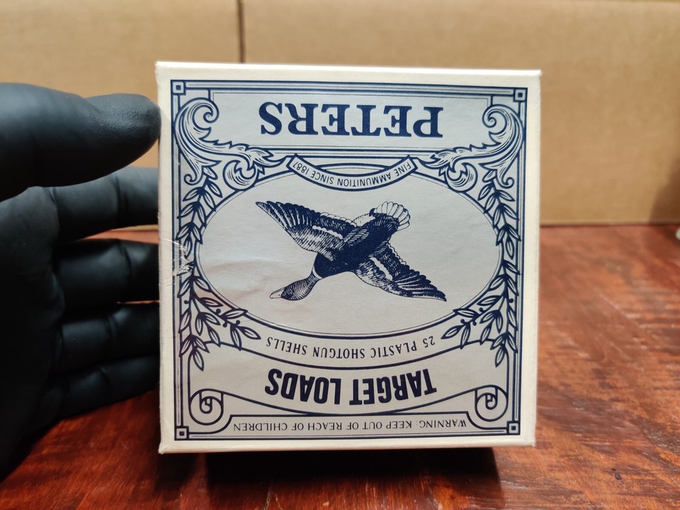 PETERS LIGHT TARGET LOAD Plastic Shotgun Shells, Empty Cardboard Box 12 ...