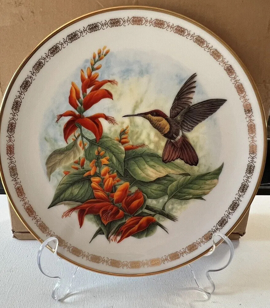 Hamilton Collector Plate, Ruby Topaz Hummingbird, 1988 Estate Sale EUC ...