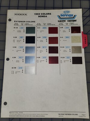 1982 Honda Color Chips Sheet Brochure | eBay
