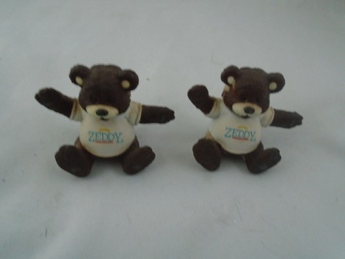Zeddy Bear Retired Rubber Teddy Figurines Zellers Inc 2" Lot of 2 | eBay
