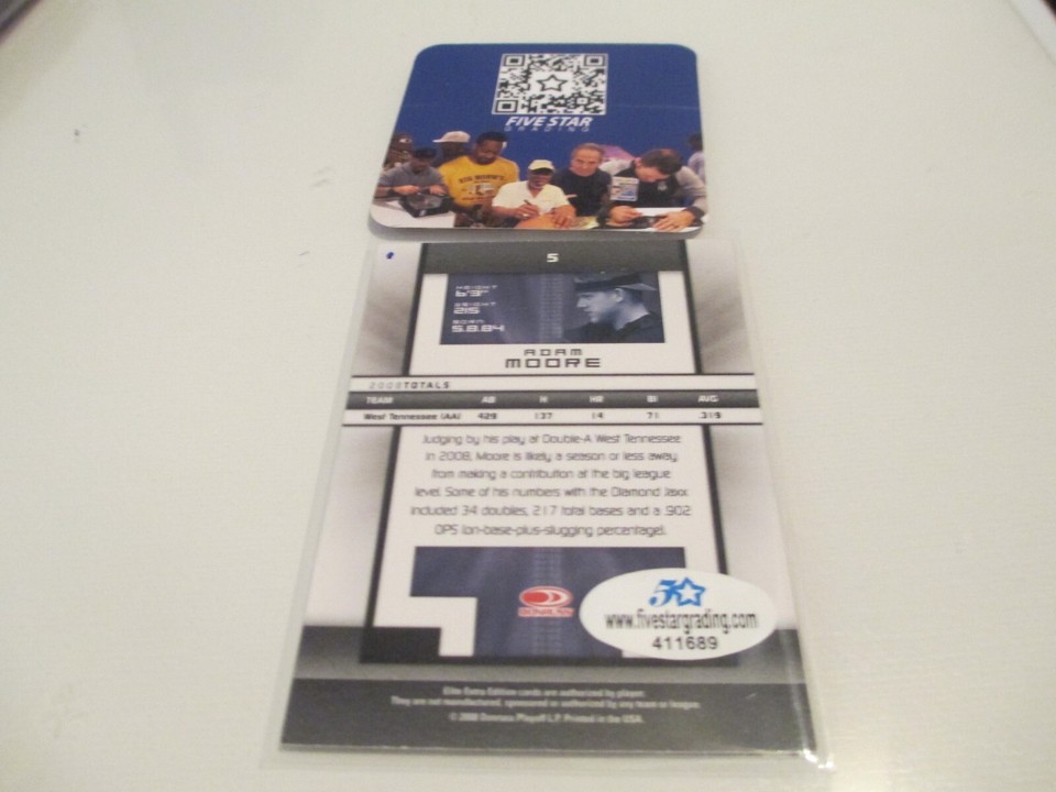 2008 Donruss Adam Moore Seattle Mariners RC Autograph Baseball Card | eBay