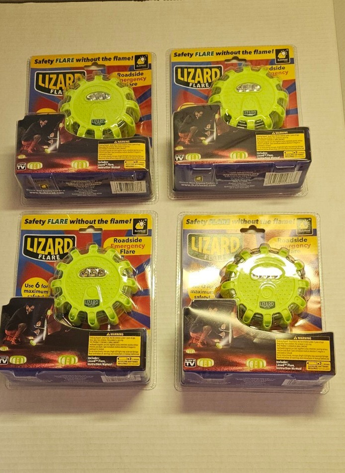 Lizard Flare Flameless LED Road Flares -NEW 4 PACK Sealed- | eBay