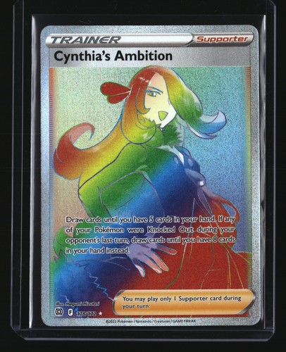 Pokemon CYNTHIA'S AMBITION 178/172 Rainbow Secret Rare (Brilliant Stars ...