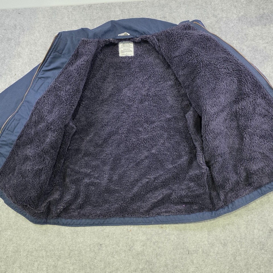 Vintage US Navy Jacket Mens XL Blue Cold Weather Flame Resistant Aramid ...
