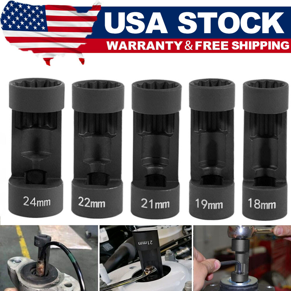 5pc Suspension Strut Nut Socket Set 18mm 19mm 21mm 22mm 24mm 12 Point 1 ...