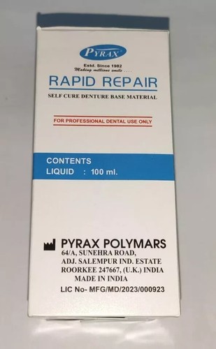 Rapid Repair Self Cure Liquid 100 ml Powder 100 gm For Acrylic Denture ...