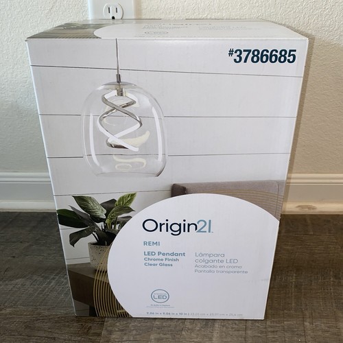 Modern LED Mini Origin 21 Chrome Pendant Light Clear Glass Globe ...