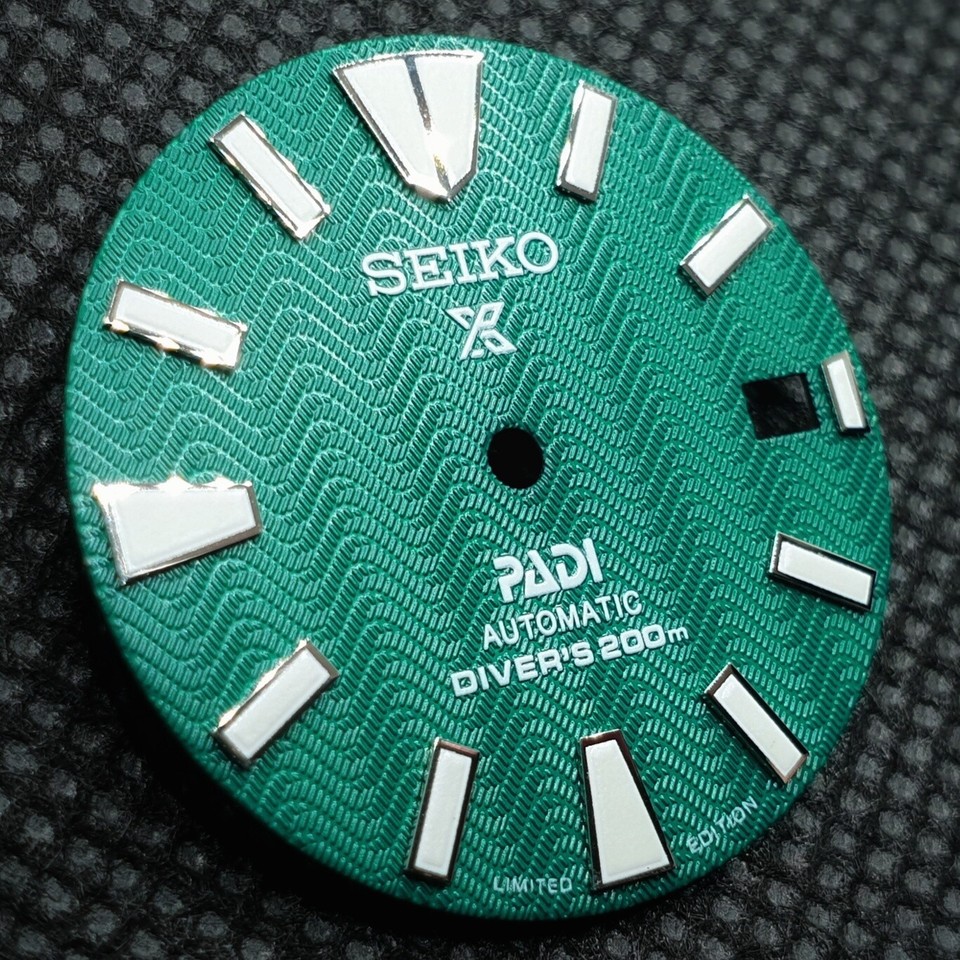 PADI SAMURAI PROSPEX Dial DEEP WAVE Green for NH35 NH36 4R35 4R36 7S26 ...