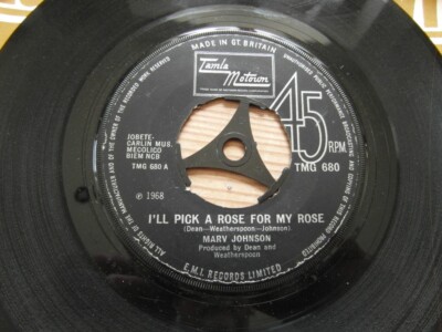 MARV JOHNSON-I'LL PICK A ROSE FOR MY ROSE-TAMLA MOTOWN-EX VG 7"VINYL ...