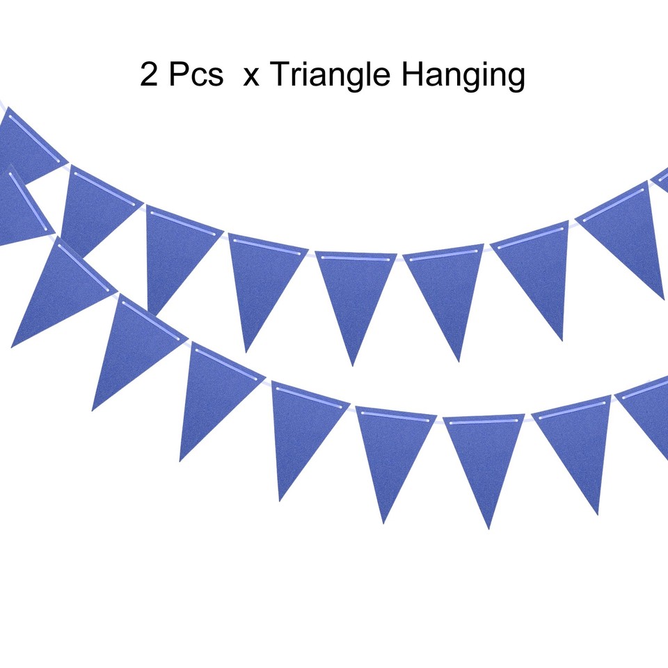 2 Pcs 20 Feet Dark Blue Pennant Banner Flags String Triangle Hanging ...