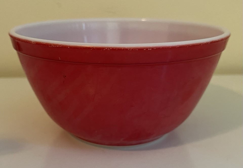 Vintage PYREX Bowl # 402 Primary Color Red 1 1/2 Qt Made In USA 7 ...