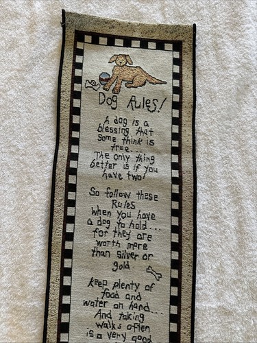 Dog Rules Home decor Wall Hanging L. Spivey | eBay