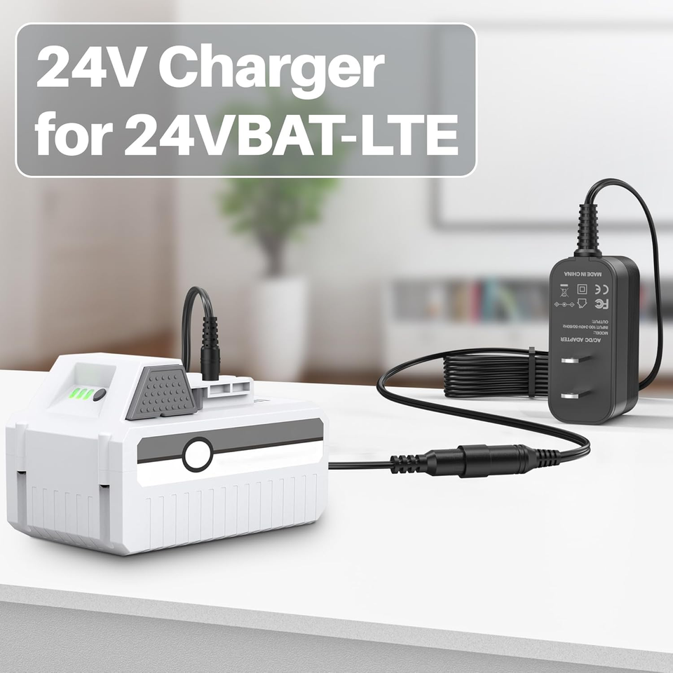 24V Battery Charger for Sun Joe 24V Lithium Ion Battery Charger for ...