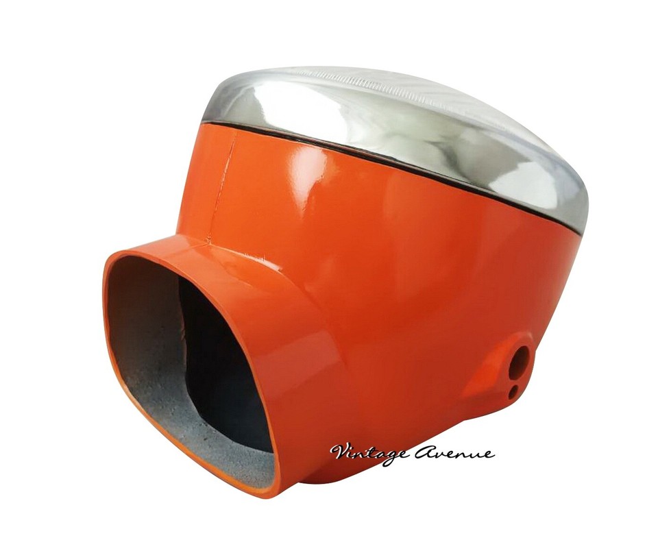 HONDA CD125 CD175 CT90 CT110 HEAD LIGHT LAMP + CASE BUCKET ORANGE [CL] | eBay