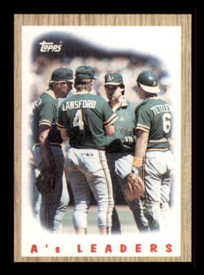 1987 Baseball Topps A's Leaders TL Oakland Athletics #456 2 | eBay