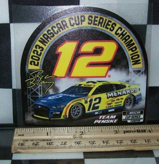 RYAN BLANEY #12 2023 CHAMPION CAR NASCAR WINCRAFT 4X4 DECAL SHEET ...