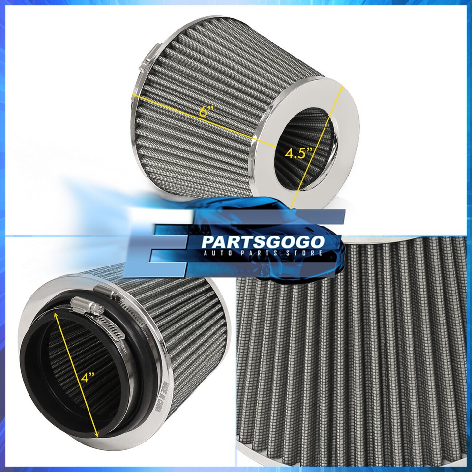 Universal 4" Mesh Air Cold Short Intake Filter JDM VIP Dry Cone ...