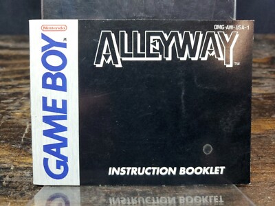 Alleyway (Nintendo Game Boy) Instruction Booklet ONLY | eBay
