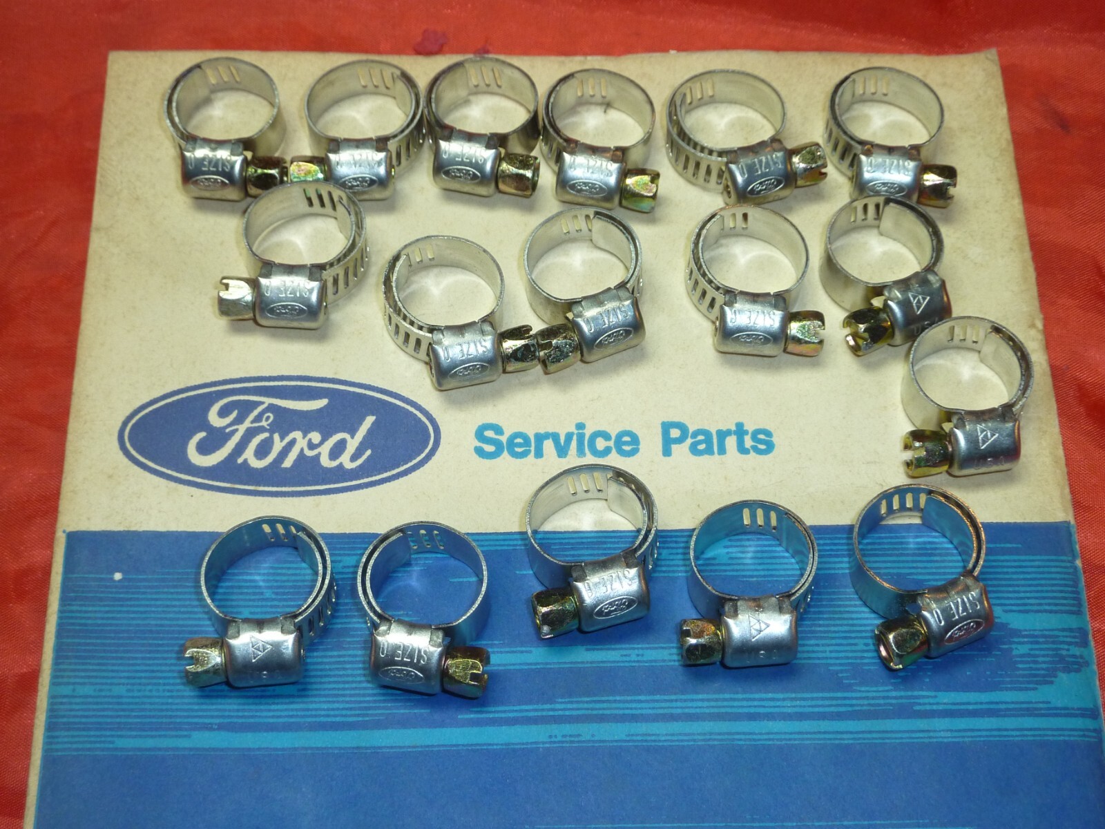 NOS Ford Hose Clamp Shelby Boss Ford Logo Set of 17 5/8"-3/8" Original ...