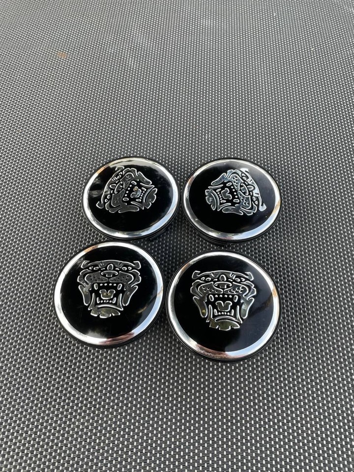 Jaguar Wheel Center Caps Black &Air Caps 59mm S-Type X-type XF XJ8 XEL ...