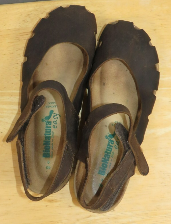 BioNatura Womens SOLO Leather Mary Jane Closed Toe Sandals Italy Made ...