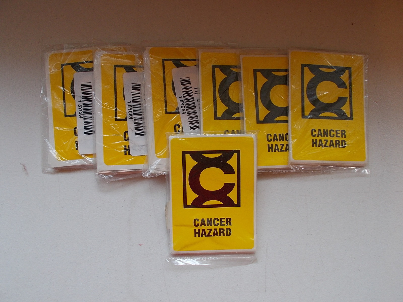 Prinzing Cancer Hazard ID Labels 596-26, 25-pc Per Pack, Lot of 7 Packs ...