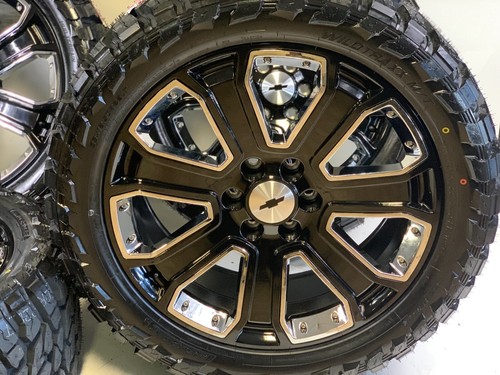 22" FIT OEM BLACK CHEVY LTZ GMC SIERRA CADILLAC WHEELS RIMS TIRES ...