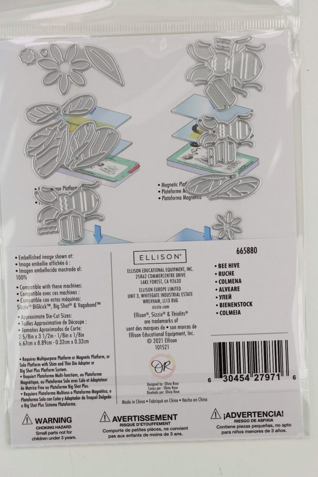 Sizzix Beehive with Bees Thinlet Die | eBay