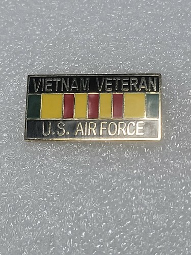 US Air Force Licensed Vietnam Veteran Service Ribbon Hat Lapel Pin Dual ...