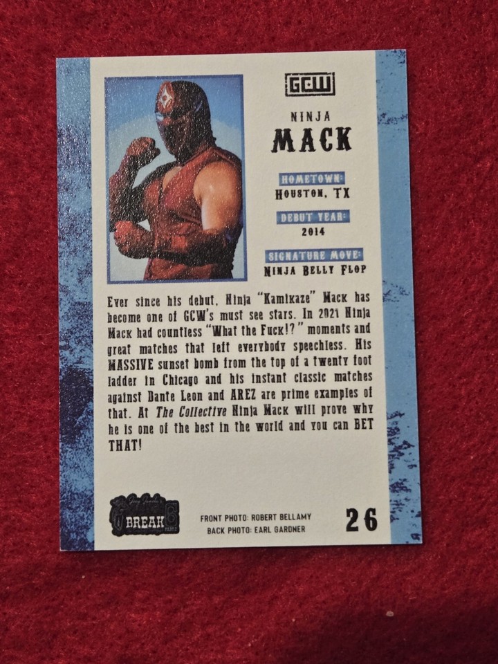 The Viral Ninja Mack GCW Spring Break 6 Wrestling Trading Card #26 Indy ...