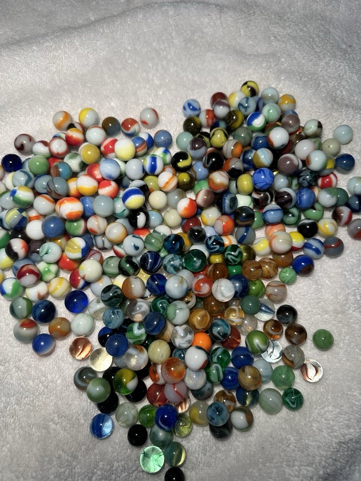 Vintage 100+ GLASS MARBLES Cats Eye Swirl Marble SHOOTERS Pre-1970 ...