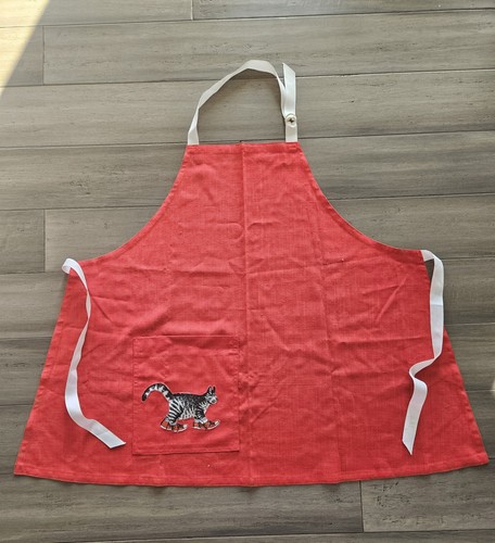 Rare Kliban Cat Red Kitchen Apron With Adjustable Neck Sizing NWOT | eBay
